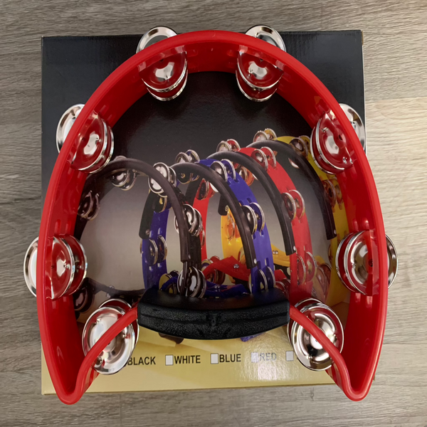 Tamborine, red, percussion instrument